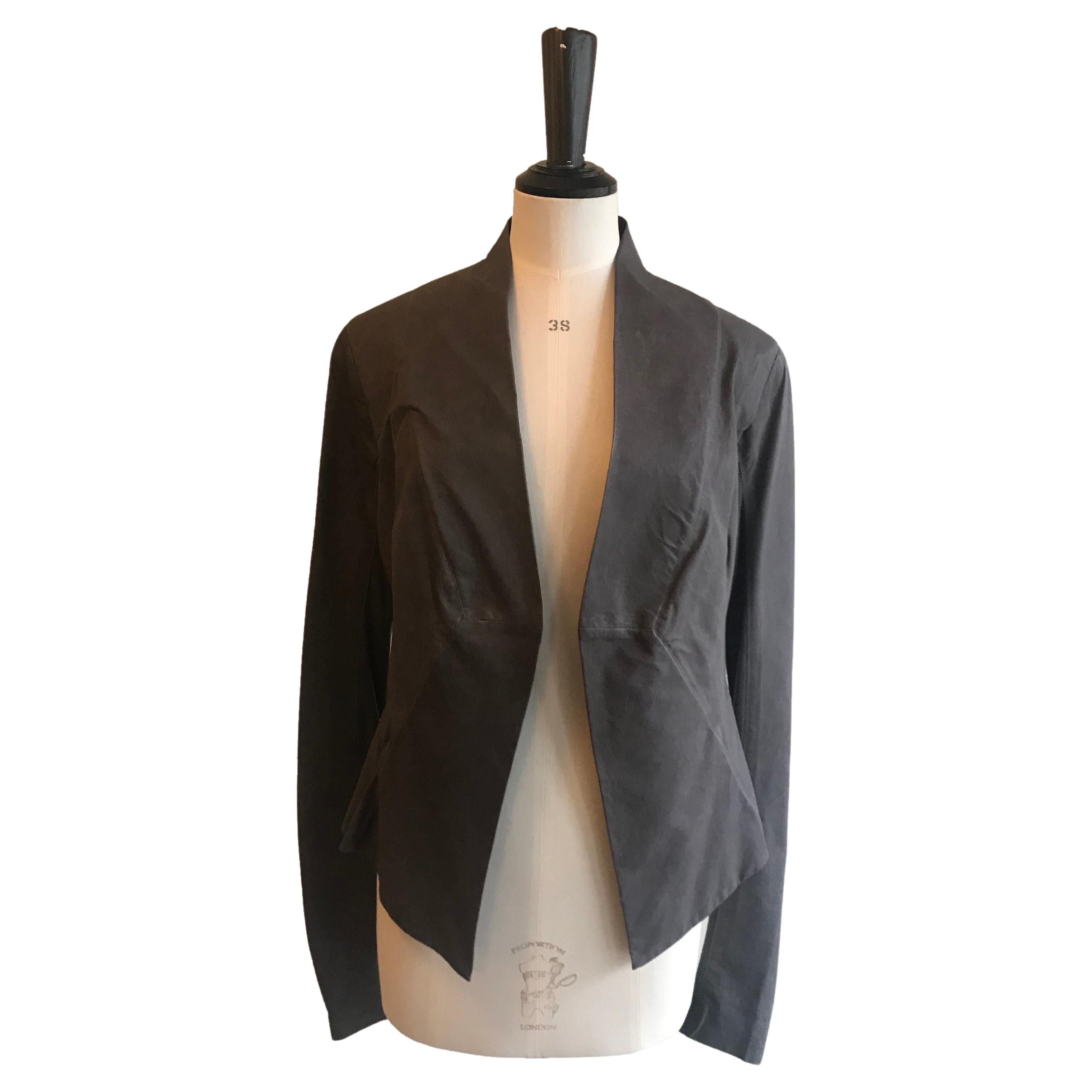Rick Owens Kangaroo Leather Jacket For Sale at 1stDibs
