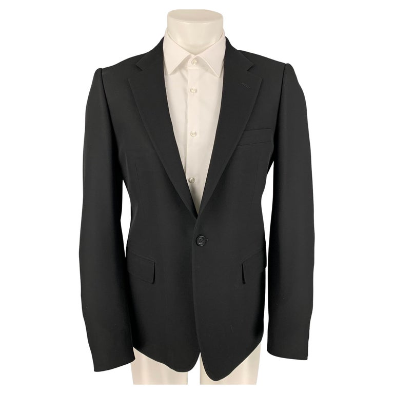 RICK OWENS X OLMAR and MIRTA Size L Black Wool / Silk Single Button ...