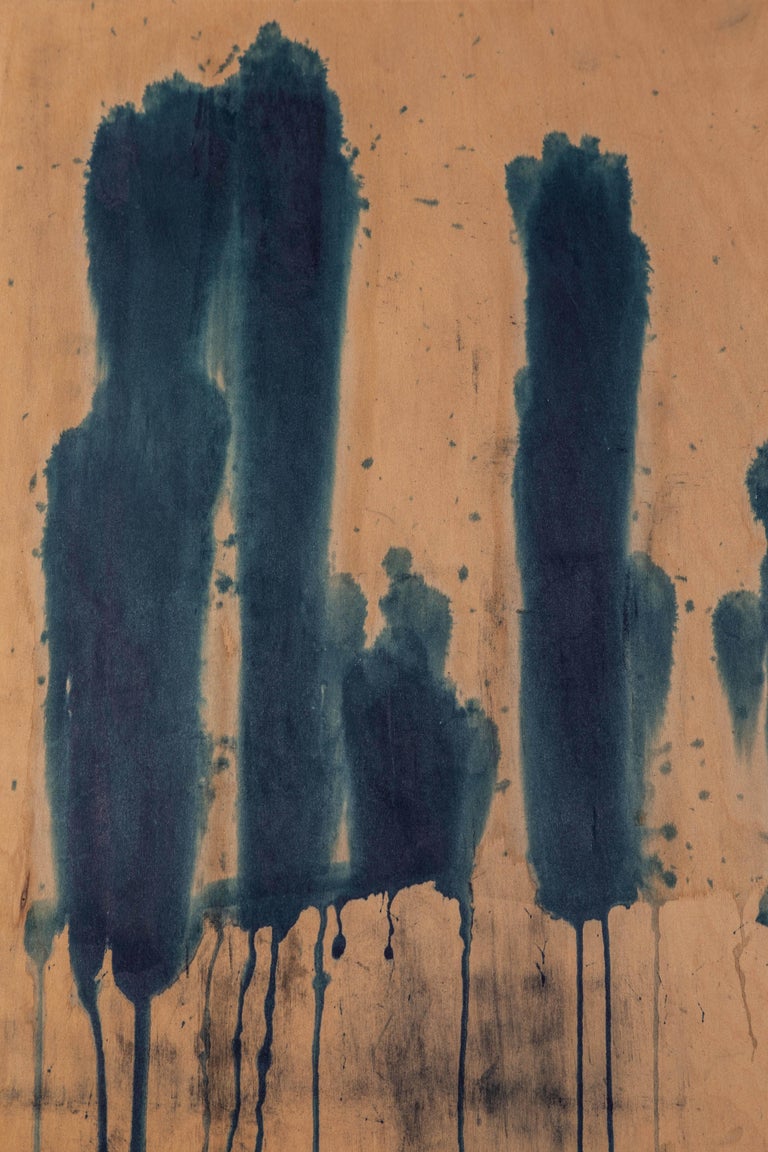 Ricker Handmade Original Abstract Artwork Made with Indigo Dye at 1stDibs