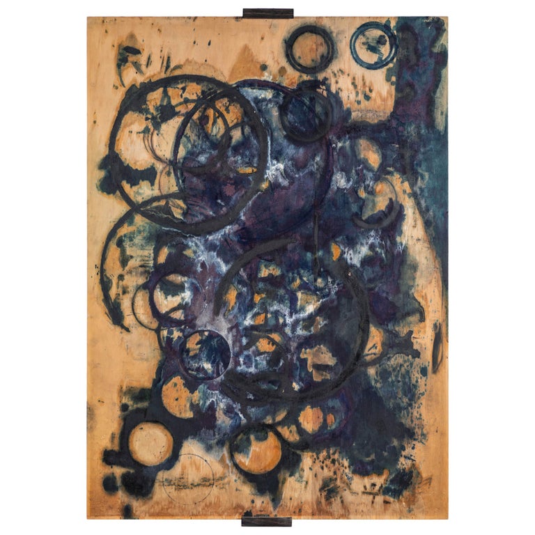 Ricker Handmade Original Abstract Artwork Made with Indigo Dye at 1stDibs