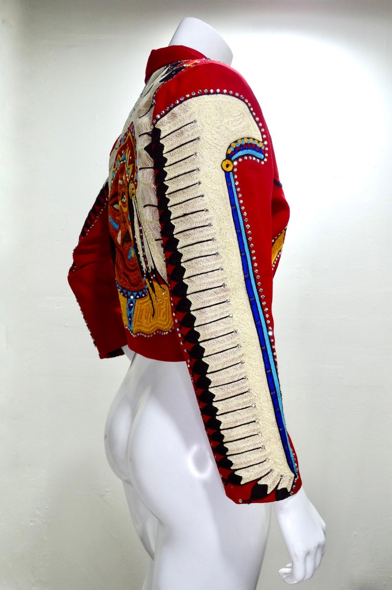 Rickrageous Native American Embellished Jacket at 1stDibs