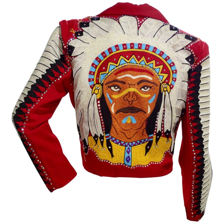 Rickrageous Native American Embellished Jacket at 1stDibs