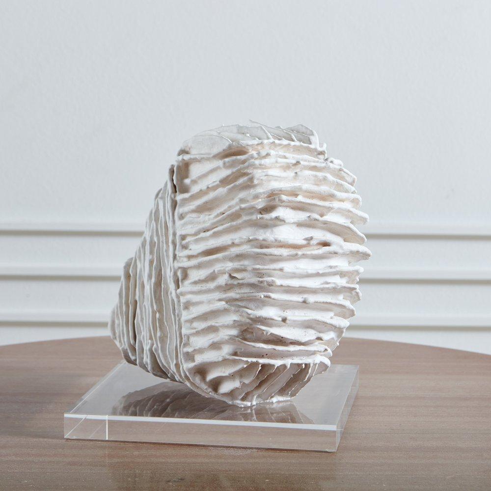 Ridged Almond Form Sculpture by Erin Vincent, 2020 For Sale at 1stDibs