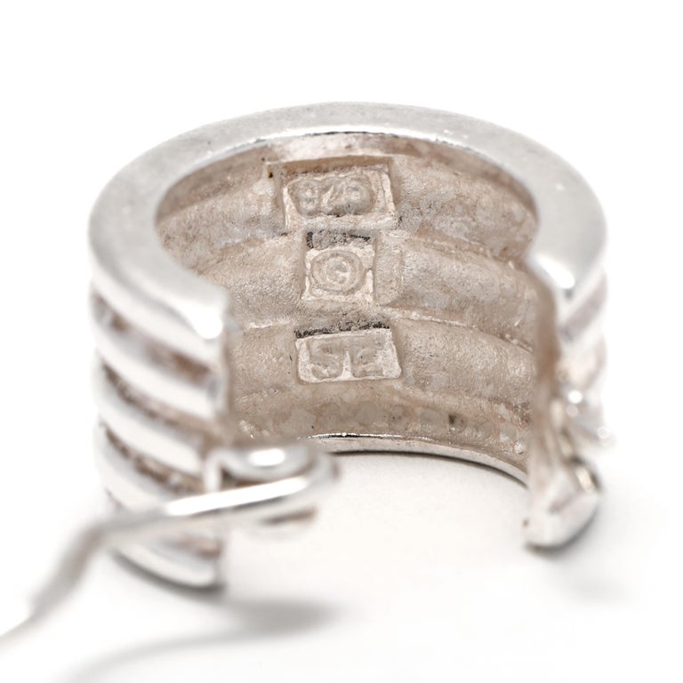 Ridged Huggie Hoop Earrings, Sterling Silver, Wide Ribbed For Sale at ... Ridged Huggie Hoop Earrings, Sterling Silver, Wide Ribbed For Sale at ...