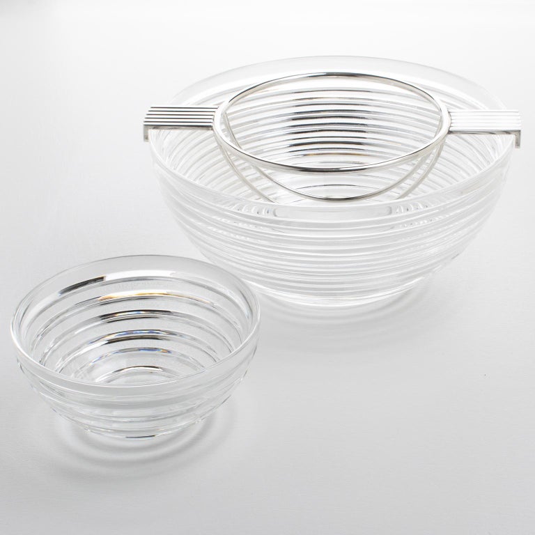 Riedel Mesa Italy Silver Plate and Crystal Caviar Bowl Dish Server For ...