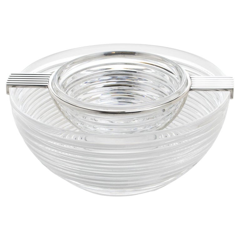 Riedel Mesa Italy Silver Plate and Crystal Caviar Bowl Dish Server For ...