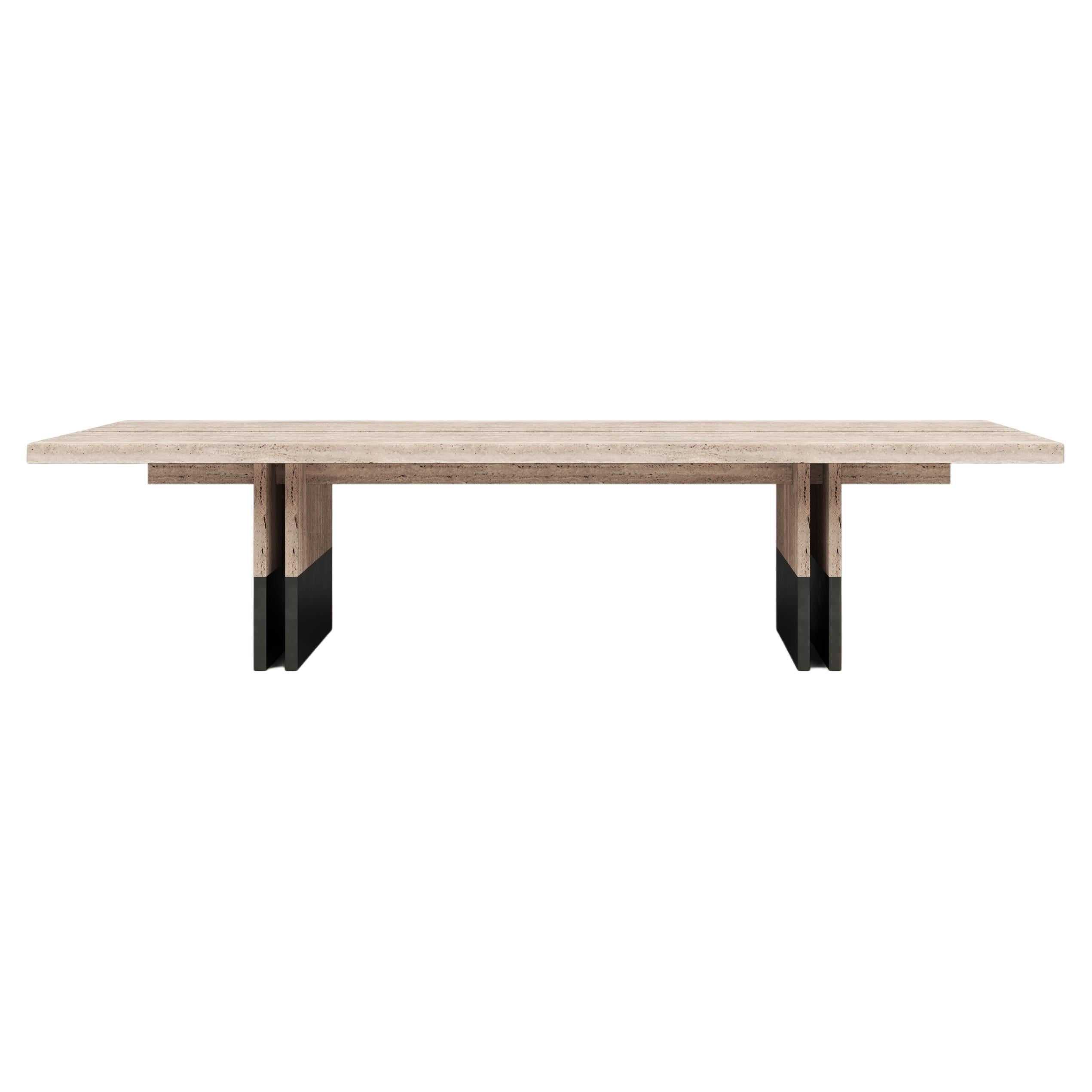 Rift Wood and Metal Dining Table by Andy Kerstens For Sale at 1stDibs