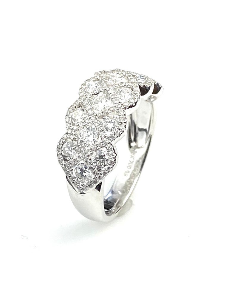 Right Hand Diamond Ring with Scallop Cross-Over Design For Sale at ...