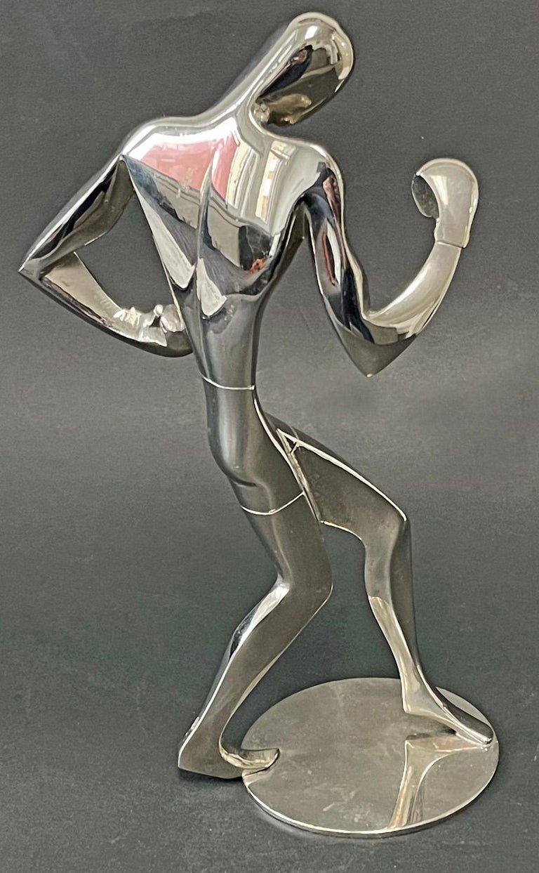 "Right Jab," Classic Art Deco Sculpture of Boxer, Nickel Finish by ...