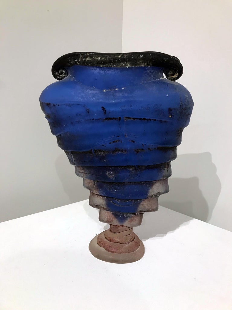 Rik Allen - "Blue Cyclone", Abstract, Glass, Sculpture, Vase, Form ...