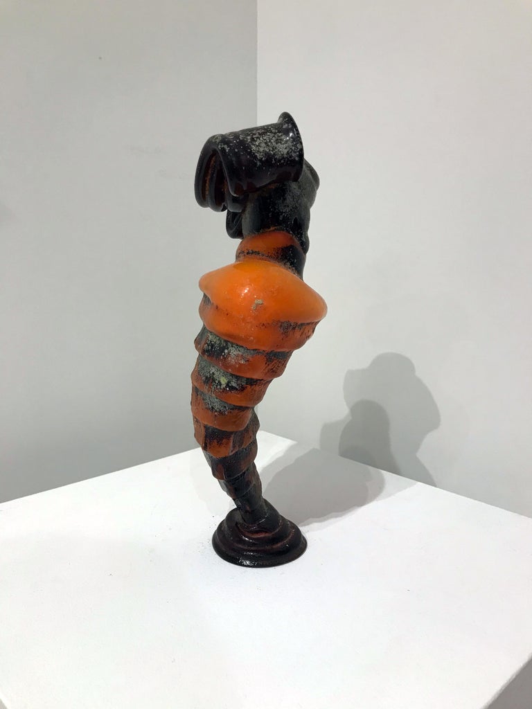Rik Allen - "Orange Cyclone", Abstract, Glass, Sculpture, Vase, Form ...