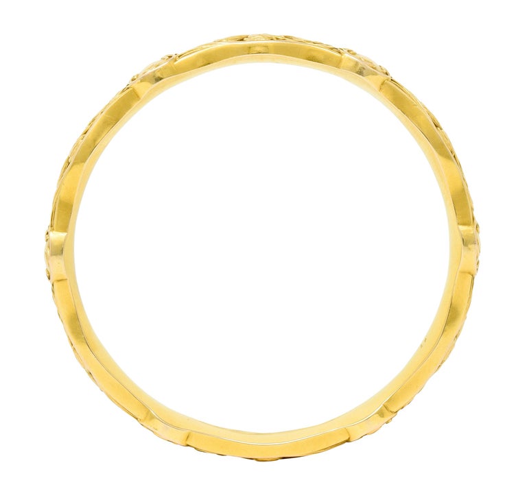 Riker Brothers Art Nouveau 14 Karat Gold Iris Flower Bangle Bracelet at ...