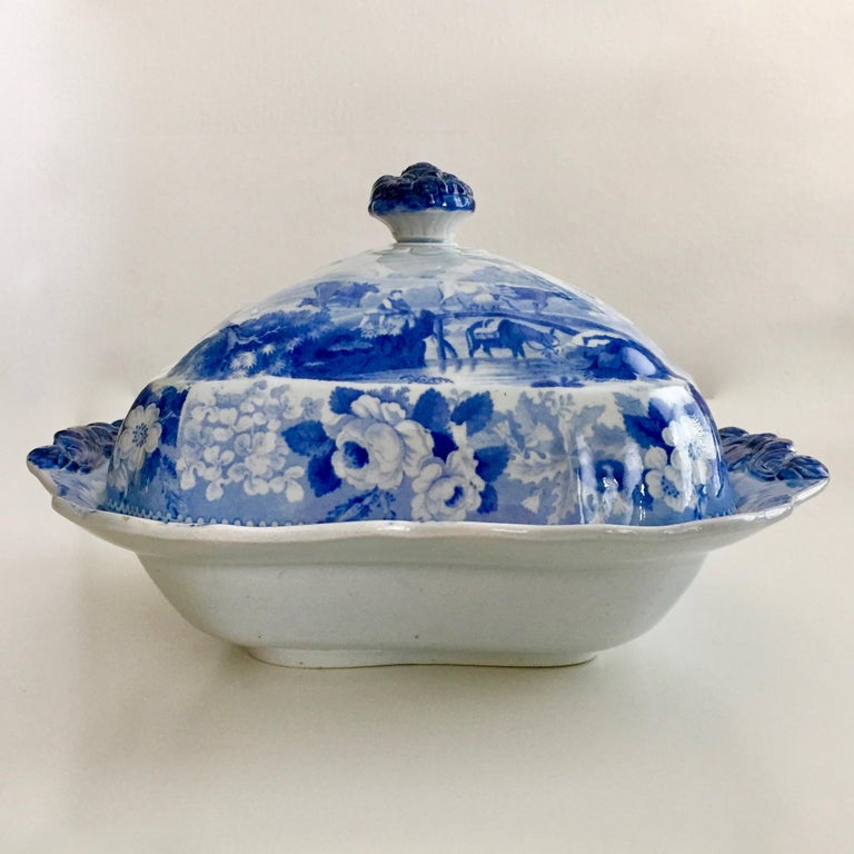 Riley Vegetable Tureen, Blue and White Transfer Cattle Scene, 1825 at ...
