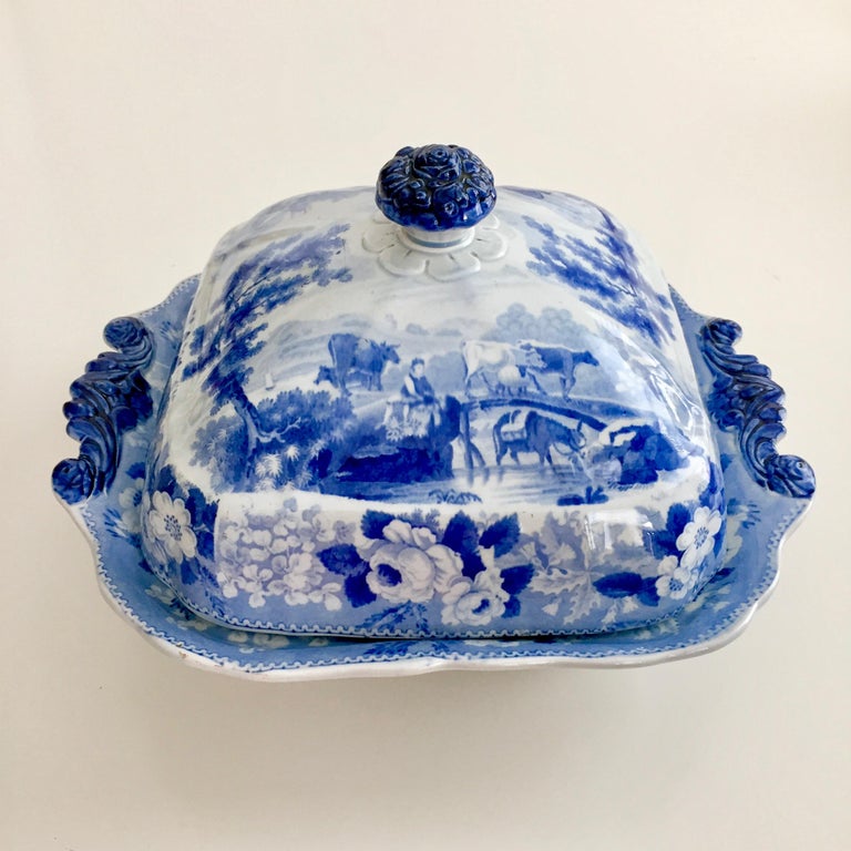 Riley Vegetable Tureen, Blue and White Transfer Cattle Scene, 1825 at ...
