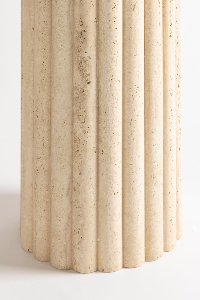 Rima Console Table in Travertine Marble, Made in Mexico by Peca For ...