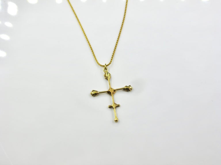 RIMA Jewels 18k Gold Byzantine Ojo de Dios Cross Necklace For Sale at ...