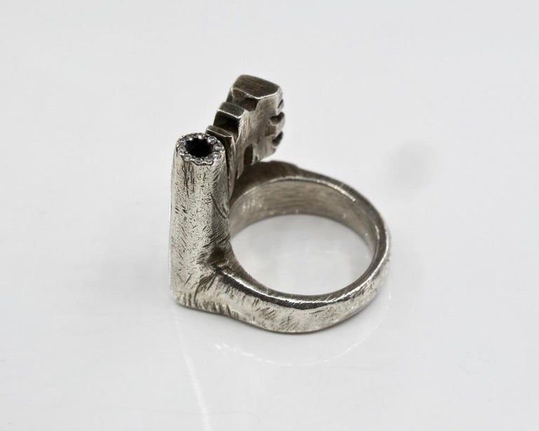 RIMA JEWELS Roman Key Ring with Diamond Pavé Detail For Sale at 1stDibs