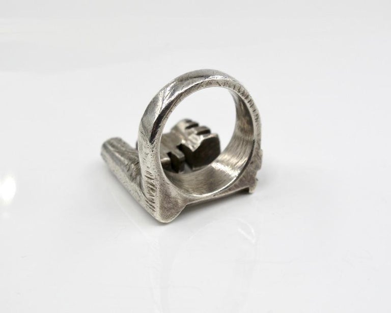 RIMA JEWELS Roman Key Ring with Diamond Pavé Detail For Sale at 1stDibs