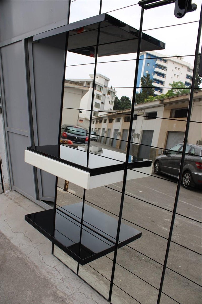 Rimadesio Wall Unit Console Mirror Italian Minimal Design 1980s Blach ...