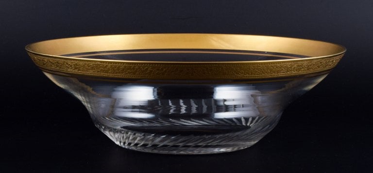 Rimpler Kristall, Zwiesel, Germany, crystal bowl with gold rim, 1960s ...