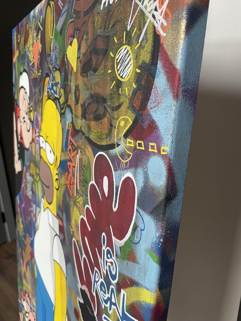Rinalds Vanadzins - Tripping Homer, Painting, Acrylic on Canvas For ...
