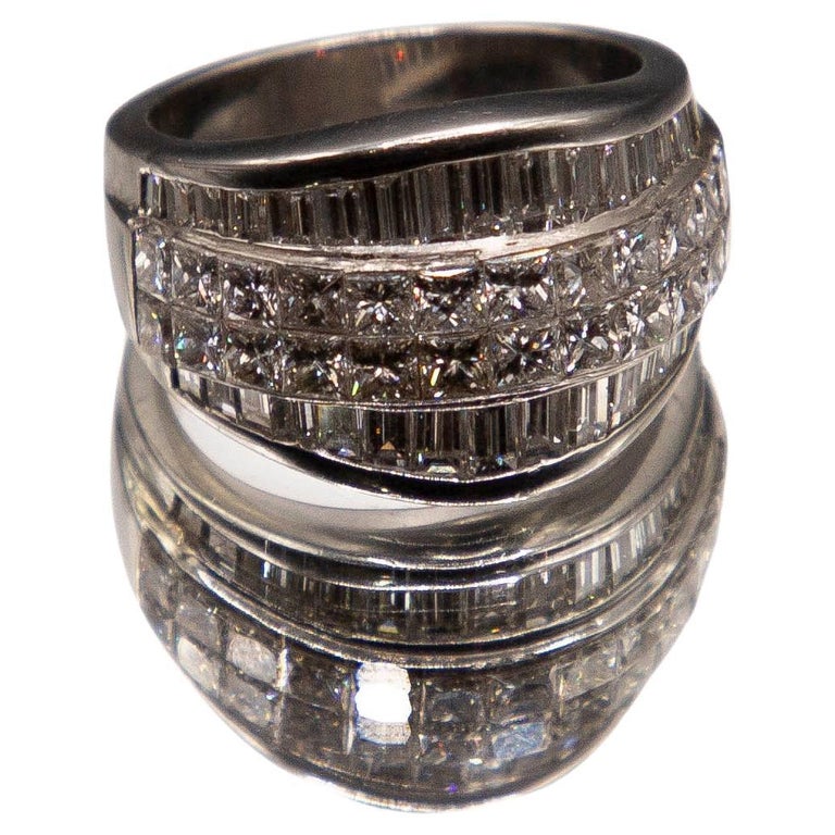 Ring 950 Platinum 3.07 Carats Fine Diamonds For Sale at 1stDibs