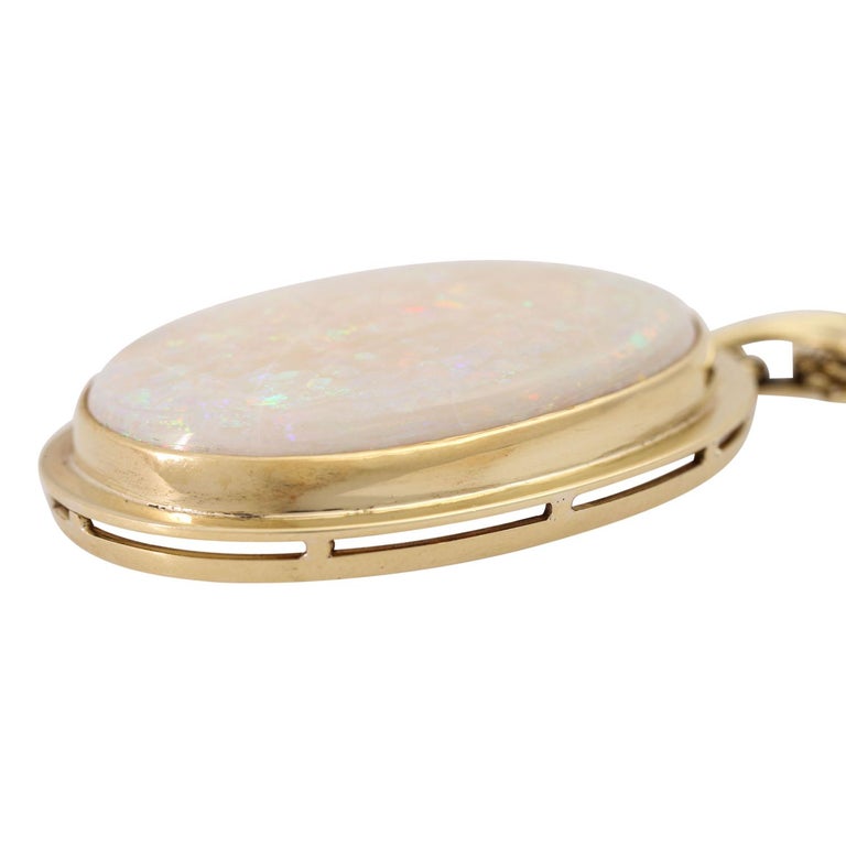 Ring and Pendant Jewelry Set with Oval Opals For Sale at 1stDibs