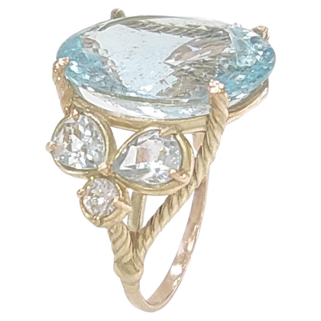 Ring Aquamarine Diamond Gemstone Birthday, Anniversary, Engagement ...
