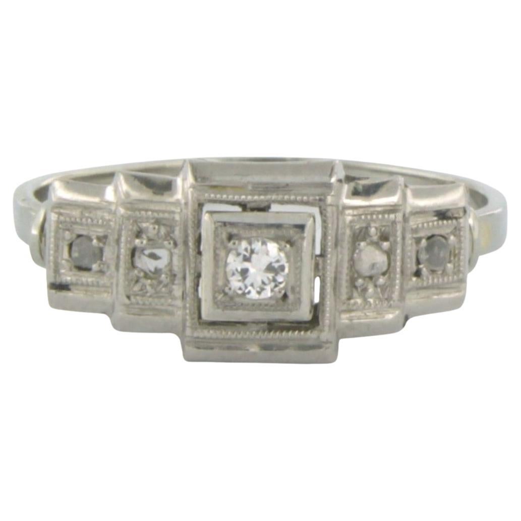 Ring Emerald Diamond 18k white gold For Sale at 1stDibs