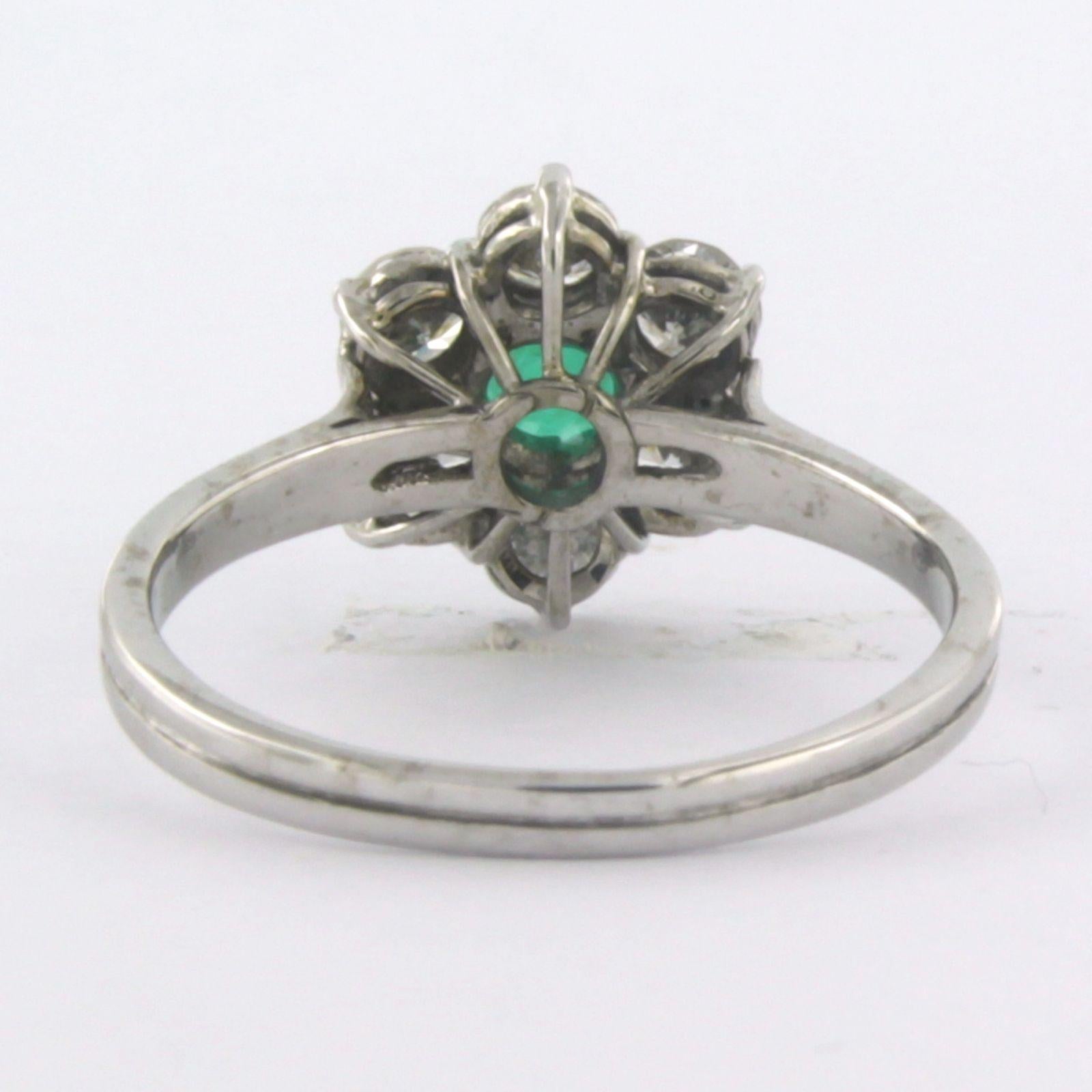 Ring Emerald Diamond 14k white gold For Sale at 1stDibs