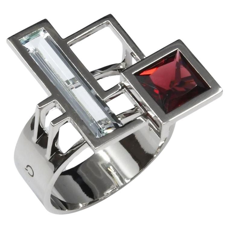 Ring EQUATION Pastel, Pink tourmaline 5.9 ct and Peridot 2.85 ct For ...