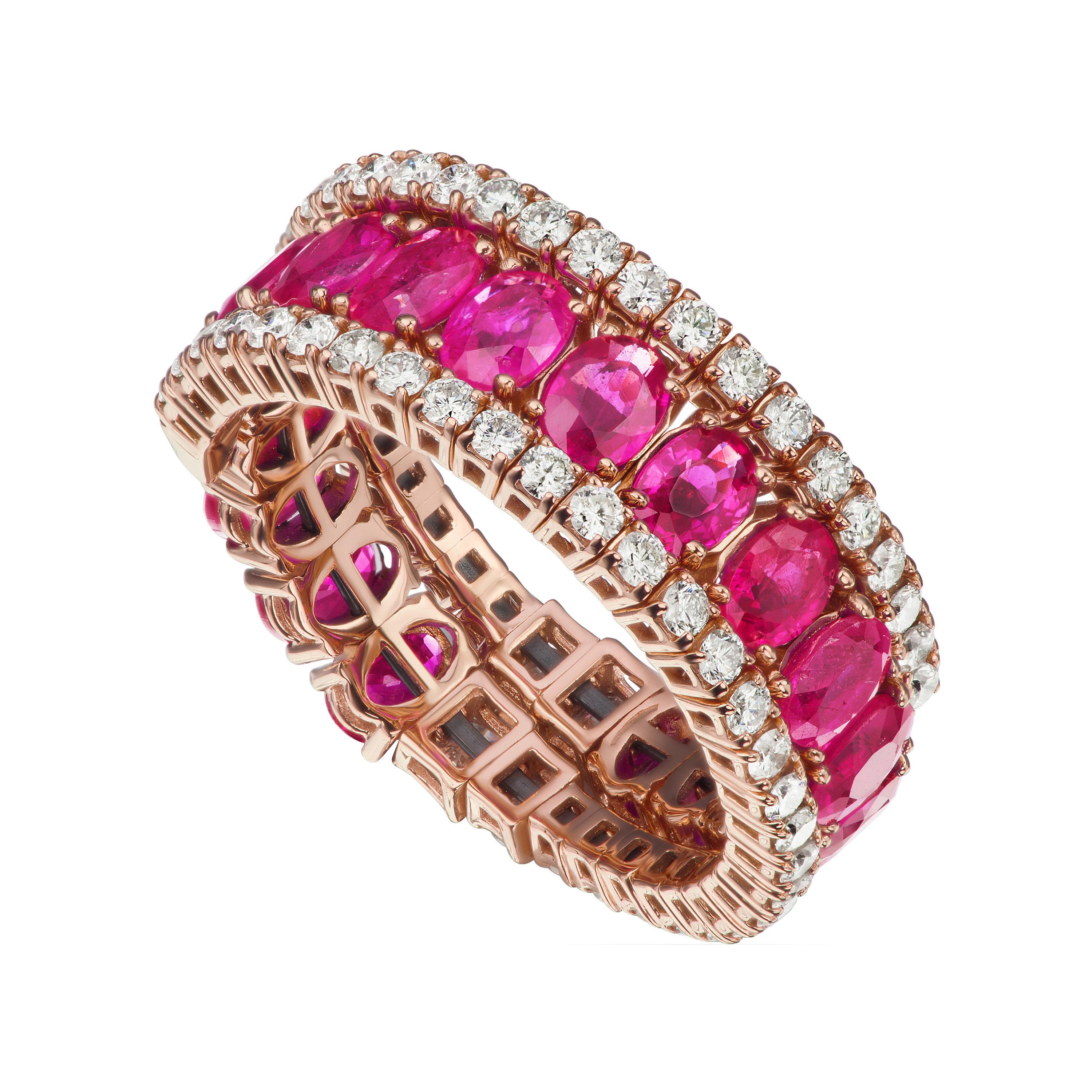 Ruby rose Gold Band ring, circa 1890 at 1stDibs