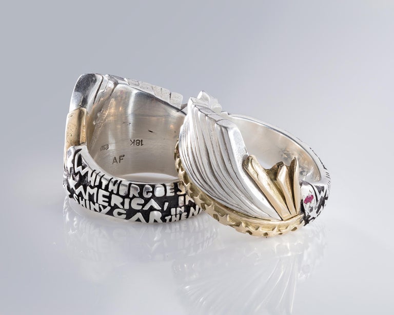 Ring in Sterling Silver, Gold, Rubies, and Sapphires by Anne Fischer ...