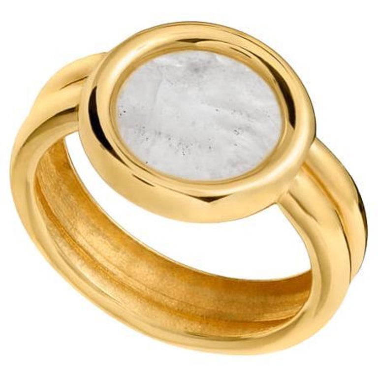 Ring Kana with mountain crystal gold size 8.5 For Sale at 1stDibs