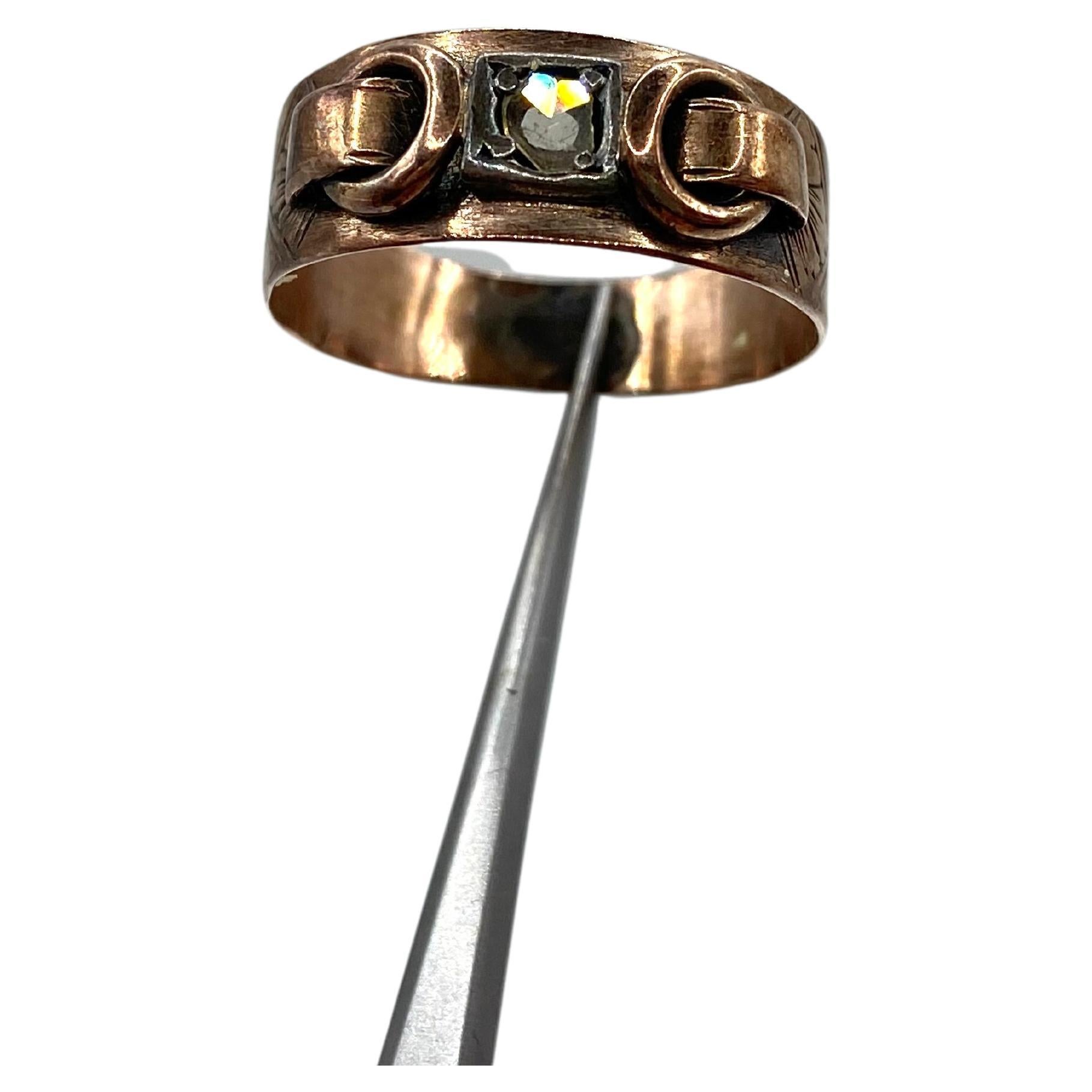 Antique Mid 1800s Diamond Gold Ring at 1stDibs