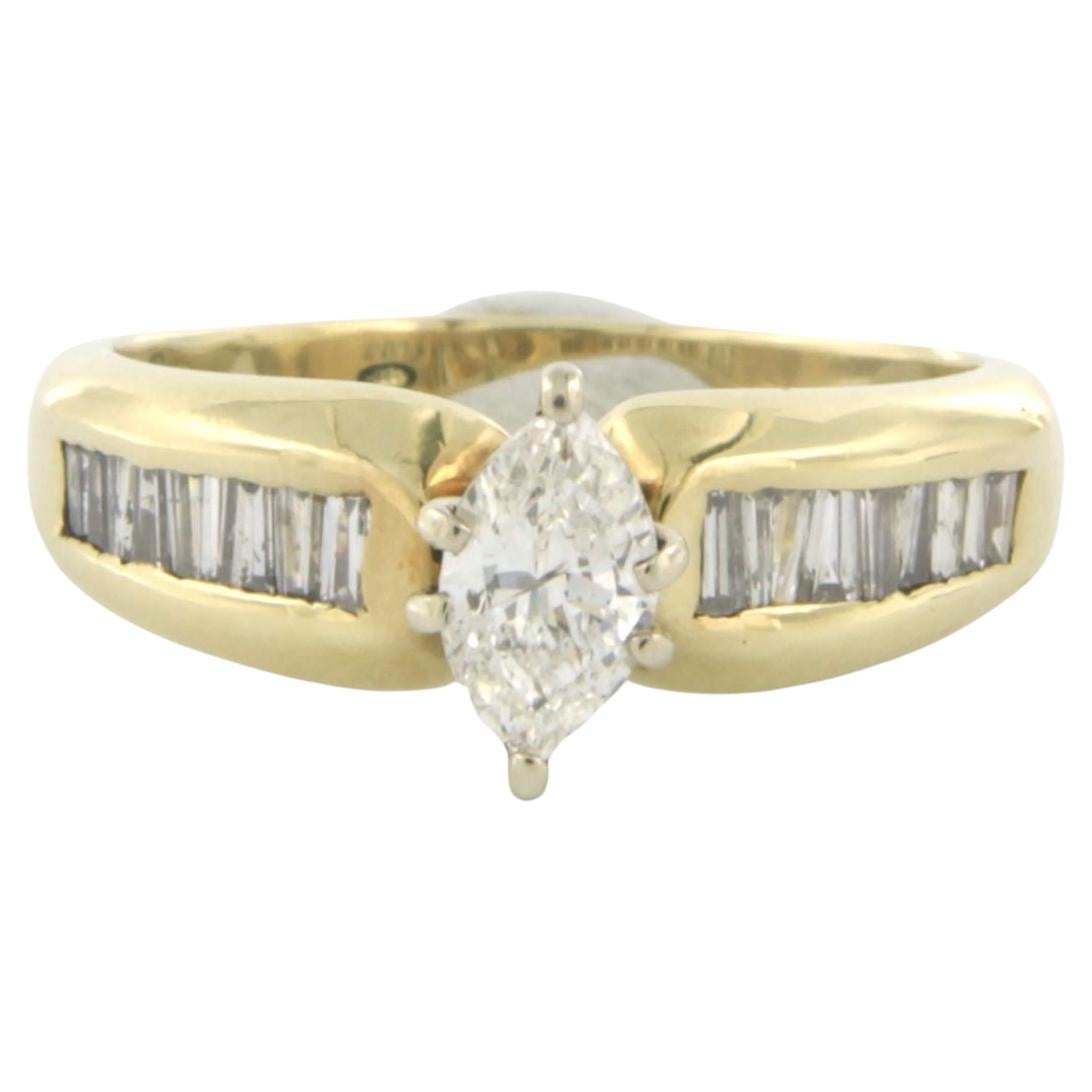 Ring met diamonds 14k yellow gold For Sale at 1stDibs