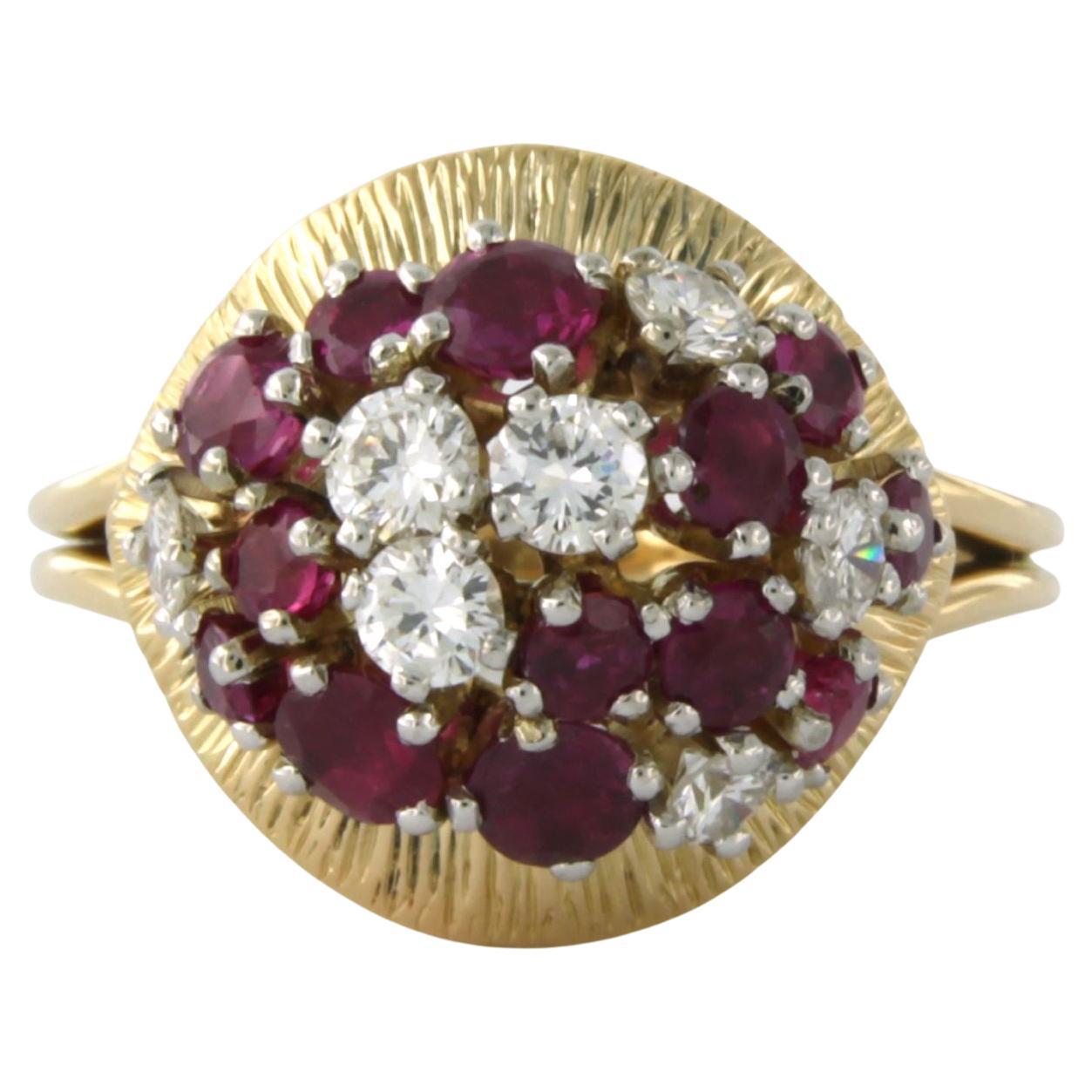 Bochic “Capri” Ruby and Tourmaline Cocktail Ring Set In 18K Gold and ...