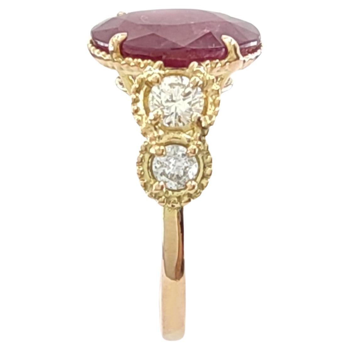Ring Ruby Diamonds Gemstone Ring Gift for Birthday For Sale at 1stDibs