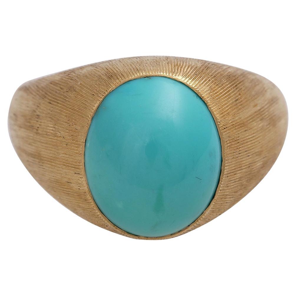 Ring Set with a Turquoise Cabochon For Sale at 1stDibs
