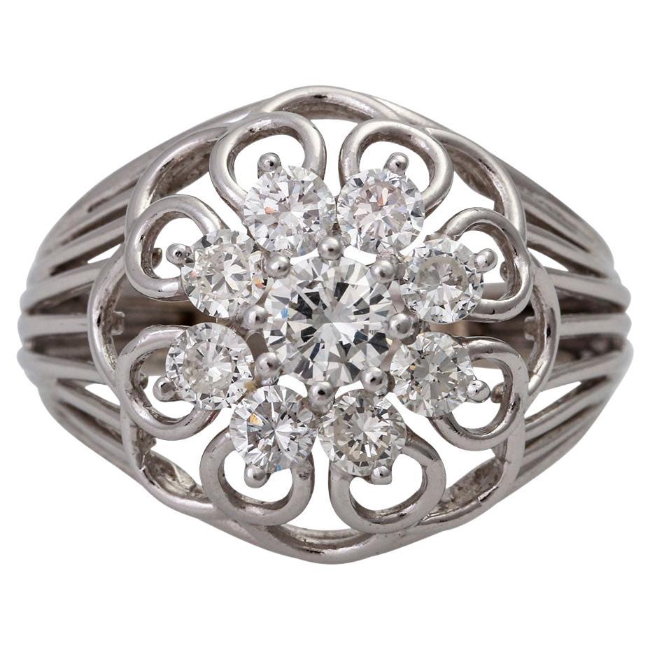 Ring Set with Brilliant-Cut Diamonds Total Approx. 1.0 Ct. FW-W/VSI-SI ...