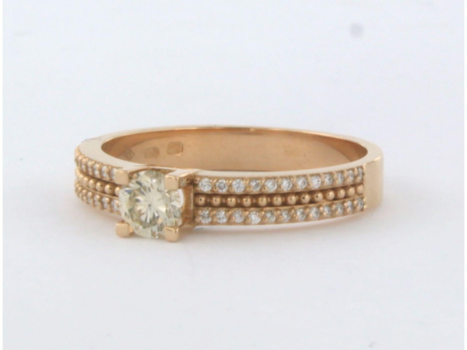 Ring set with diamonds 18k pink gold For Sale at 1stDibs