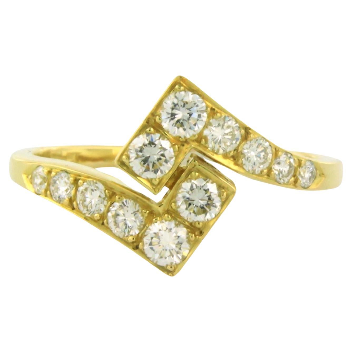 Eternity ring set with diamonds 18k yellow gold For Sale at 1stDibs