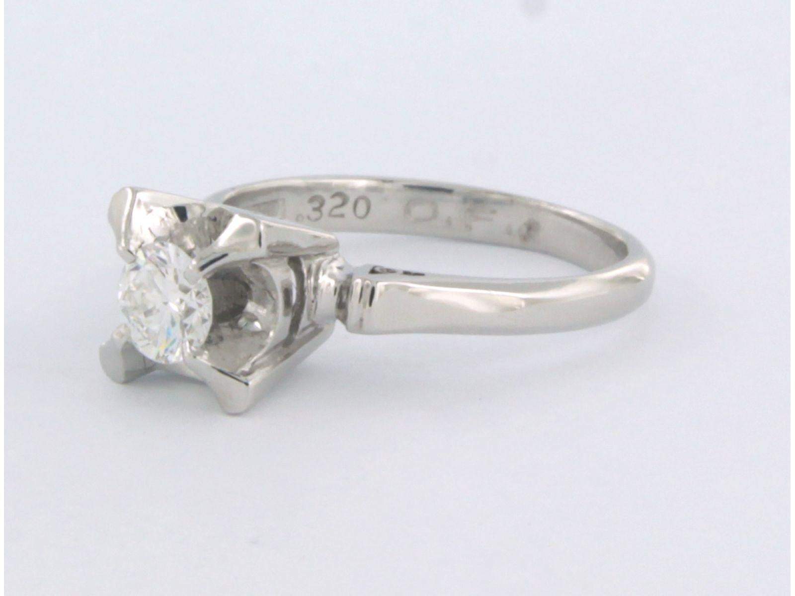 Ring Solitair with diamond Platinum 900 For Sale at 1stDibs