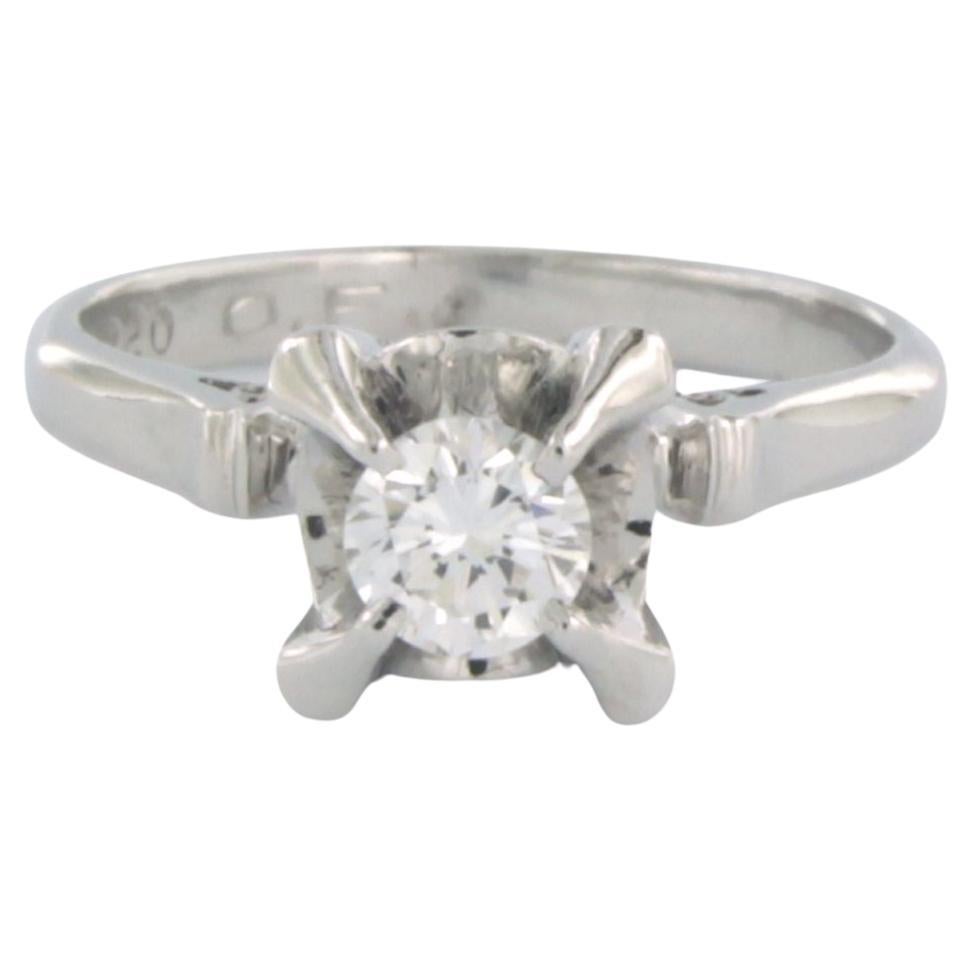 Ring Solitair with diamond Platinum 900 For Sale at 1stDibs