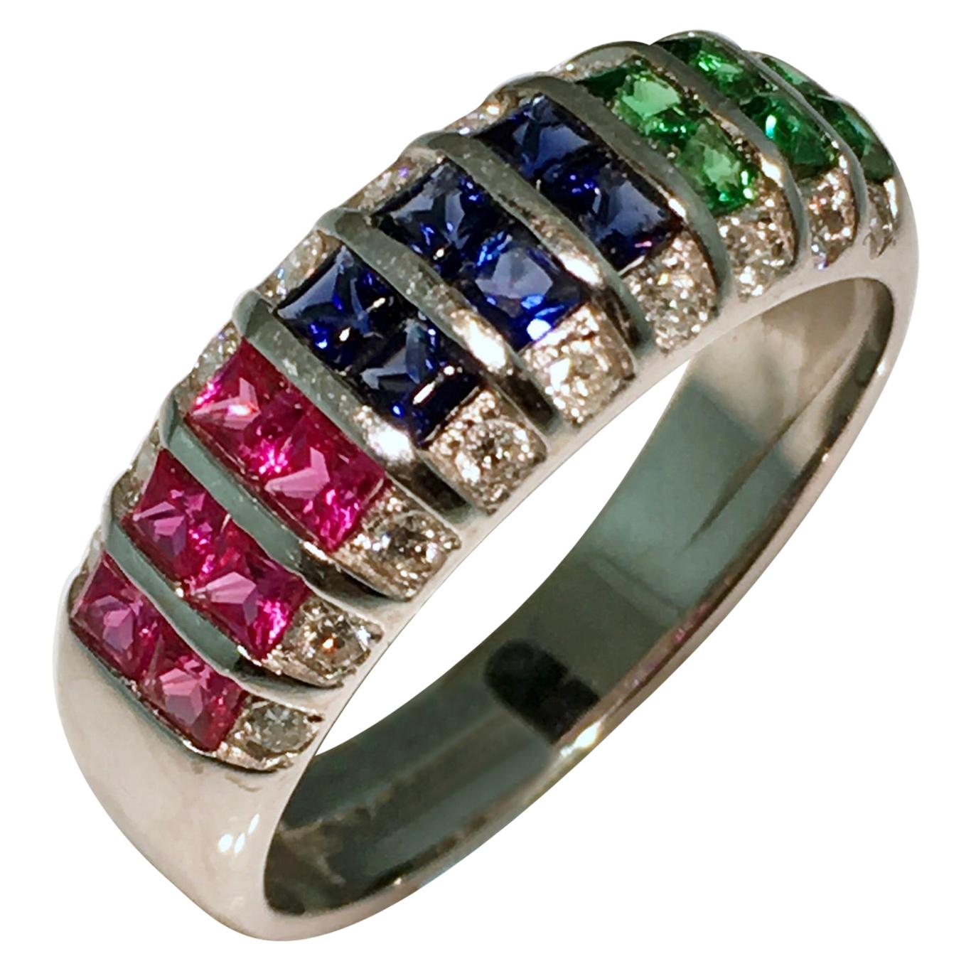 Antique Ruby Diamond Silver Gold Ring For Sale at 1stDibs