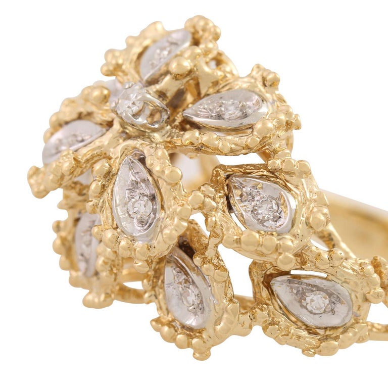Ring with 12 Octagonal Diamonds, For Sale at 1stDibs