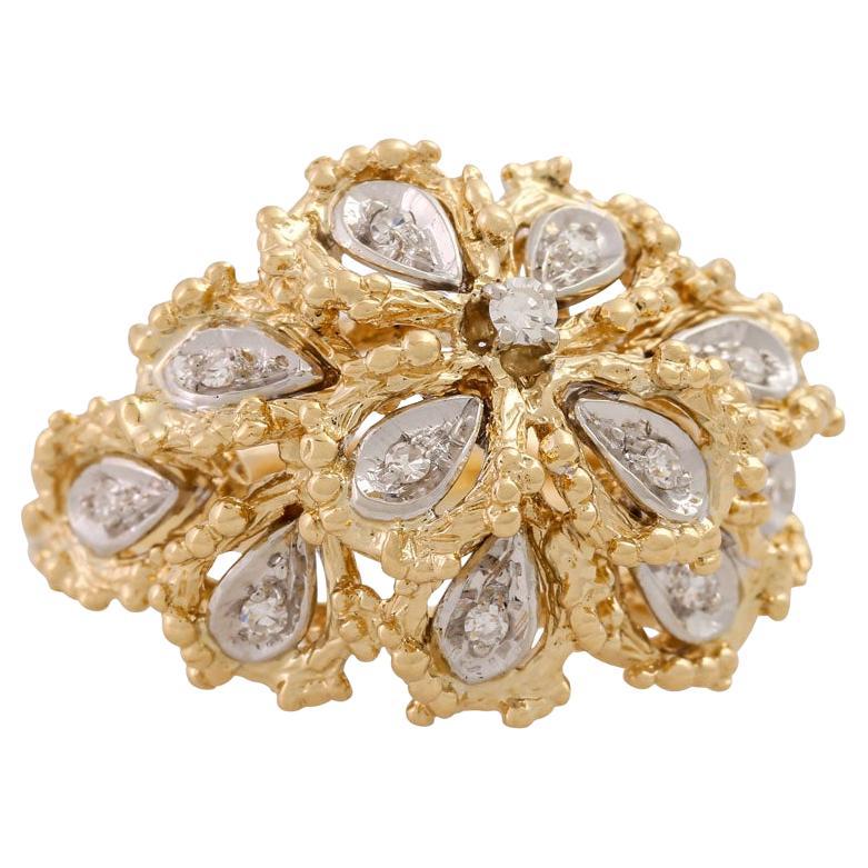 Geometric Design Octagon Emerald Diamond Ring at 1stDibs