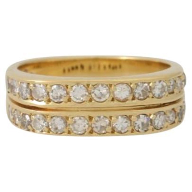 Ring with 26 Diamond Lines in the Eighth Cant Cut For Sale at 1stDibs
