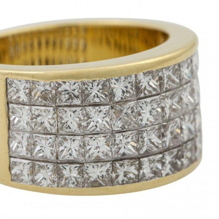 Ring with 48 Princess-Cut Diamonds Total Approx, 3.3 Ct For Sale at 1stDibs