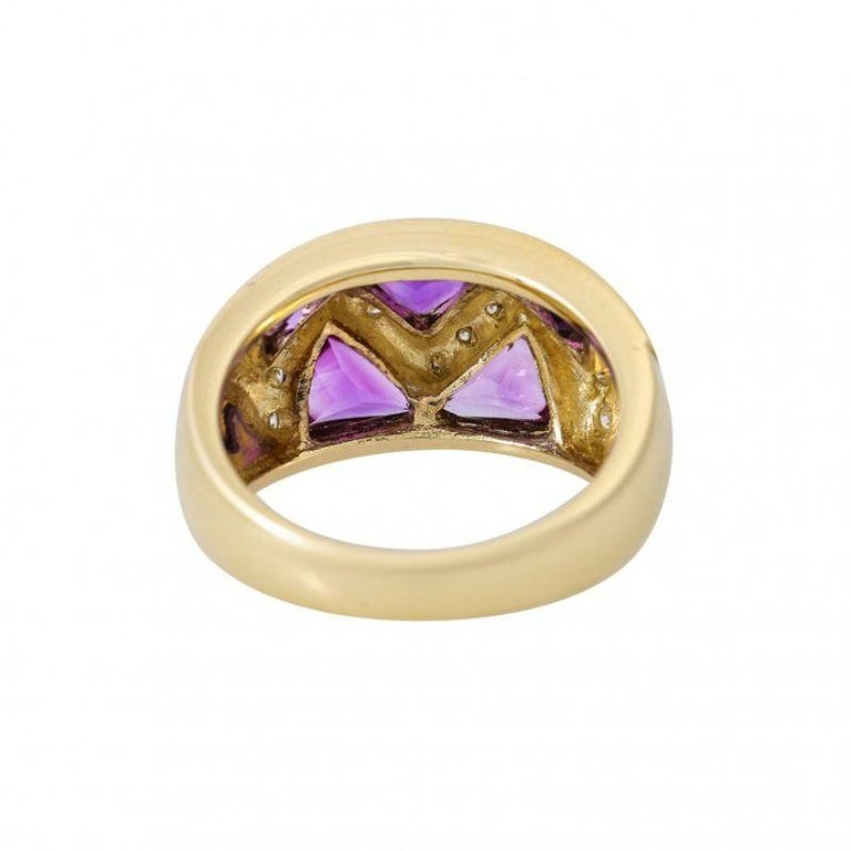 Ring with 6 Buff Top Cut Amethysts For Sale at 1stDibs